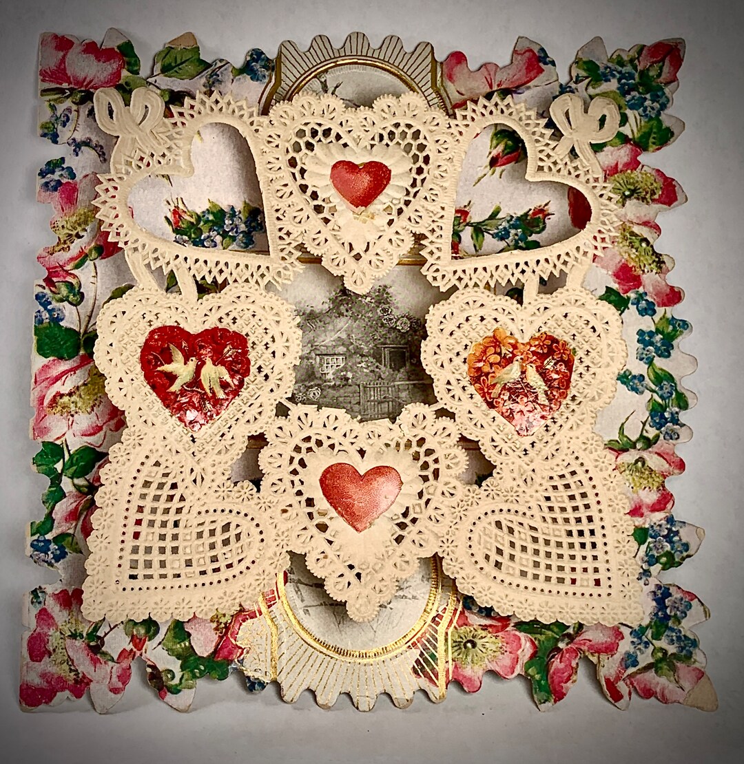 Ornate Antique Love Card-paper Lace Chromo Die Cuts - Etsy