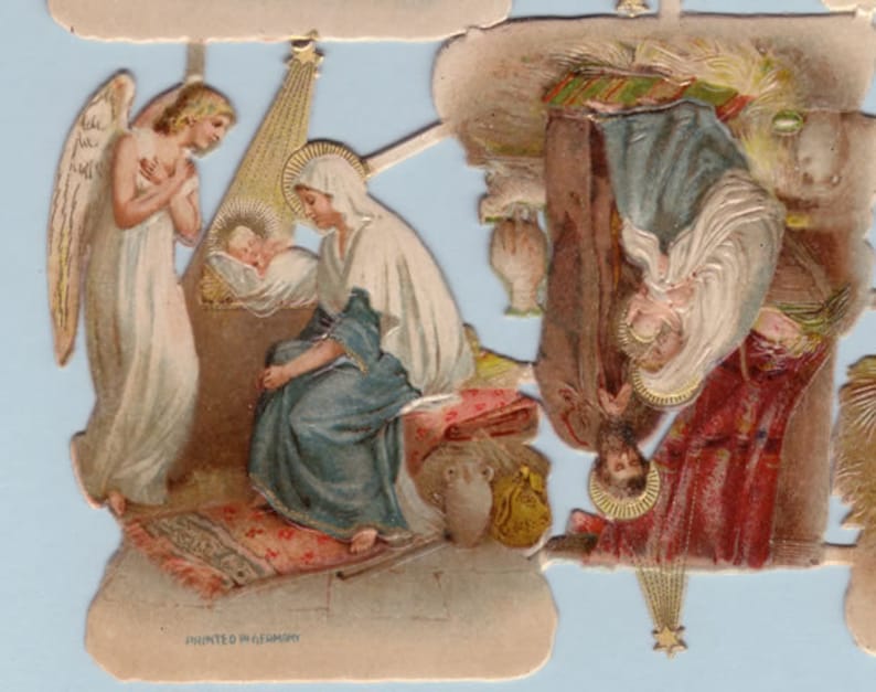 Authentic Victorian Nativity Scenes, Embossed, Die-cu - Etsy