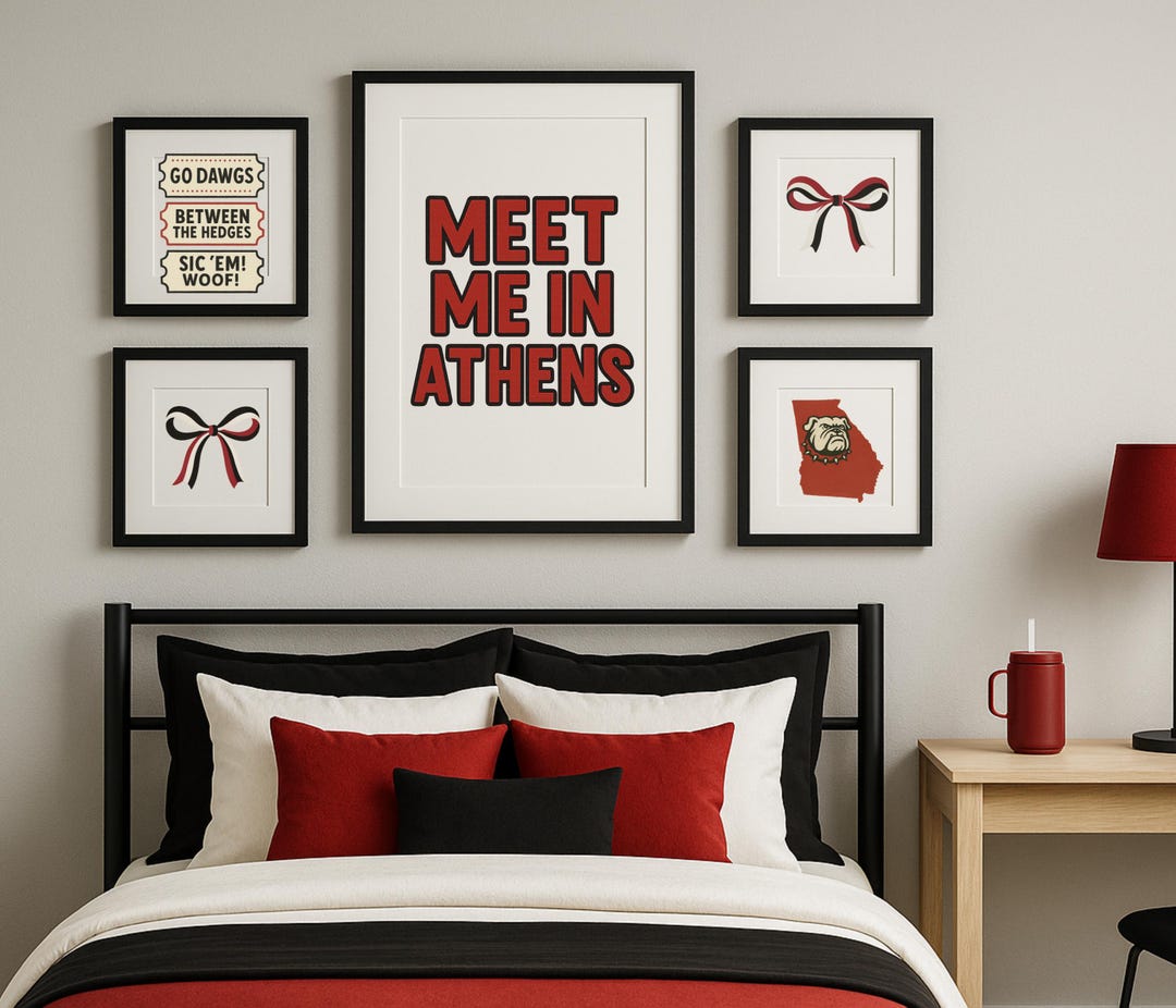 UGA Bulldogs Wall Art: Athens Dorm Decor Gallery Set (digital Download ...