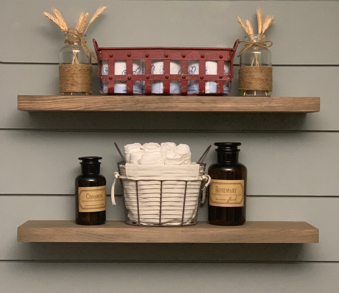 Rustic Wooden Floating Ledge for Farmhouse and Modern Decor - Etsy
