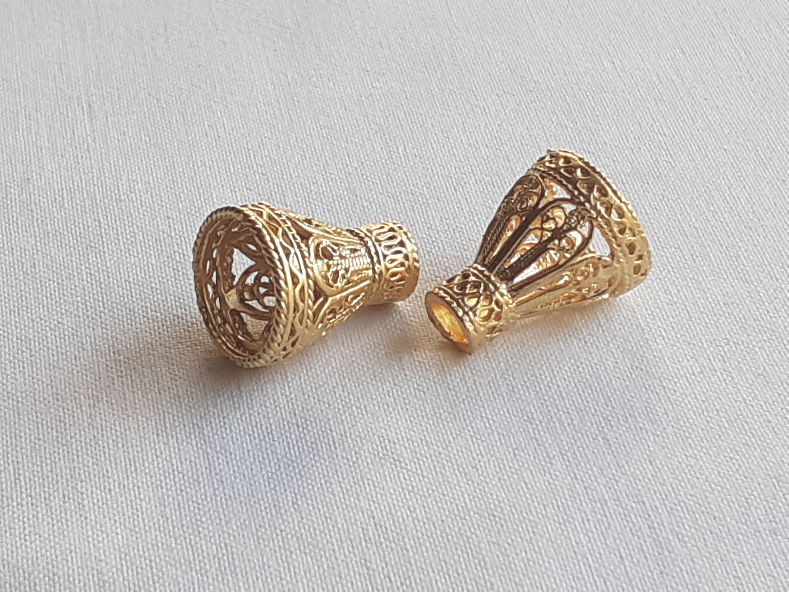 End Cap, Lace Pattern, Tassel End Cap, Tassel Cap, Charm, Brass End Cap ...