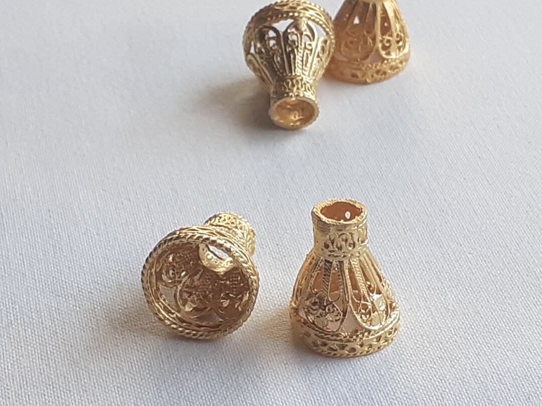 End Cap, Lace Pattern, Tassel End Cap, Tassel Cap, Charm, Brass End Cap ...