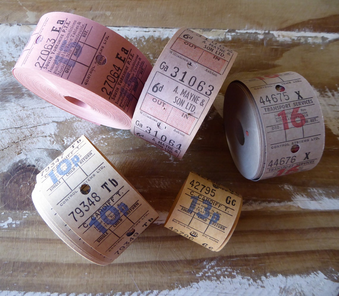 25 Vintage British Bus Tickets UK Bus Tickets English Bus | Etsy