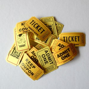 12 Colour Themed Tickets Pack, Admit One Tickets - Etsy