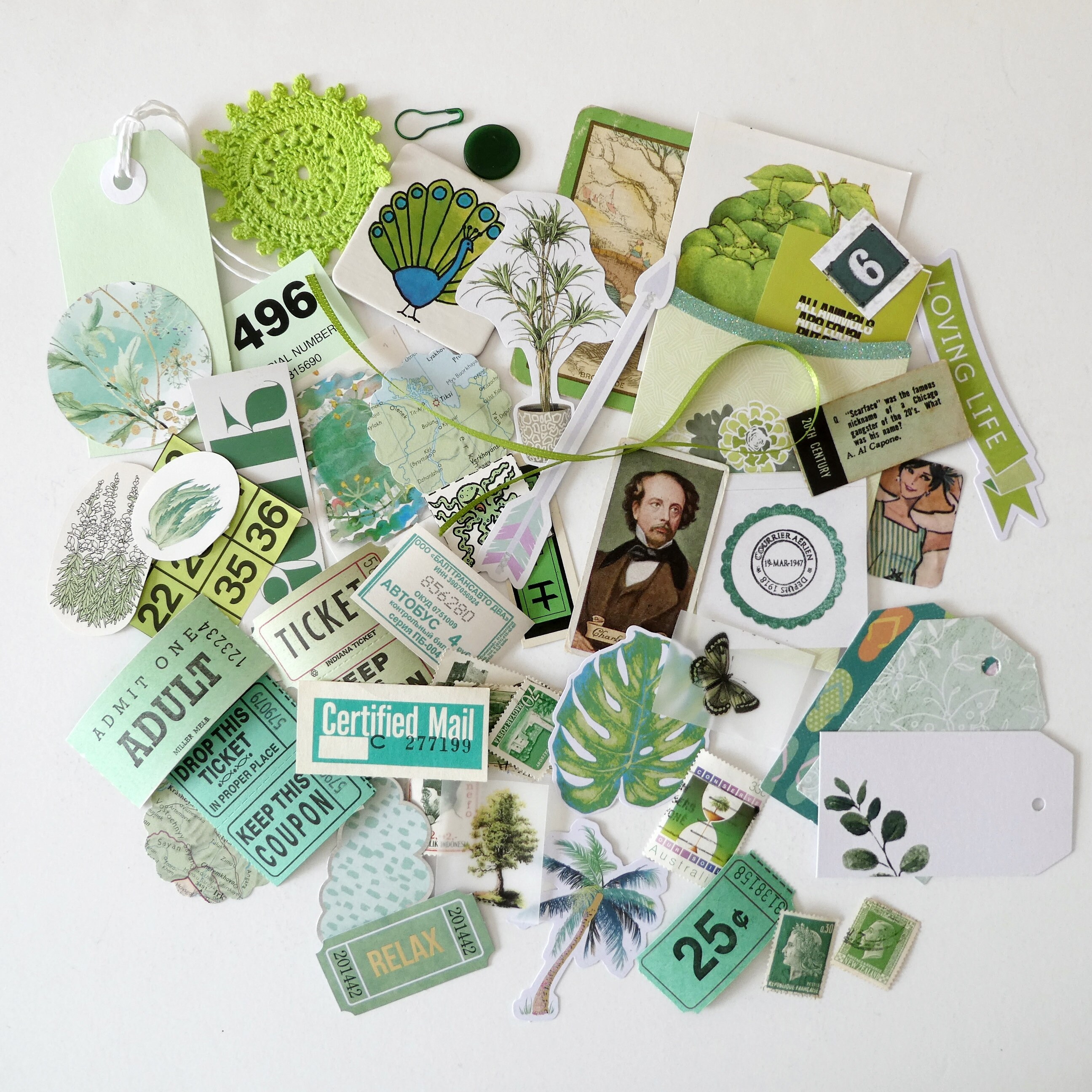 50 Mini Vintage Ephemera Pack Colour Themed Collage Pack - Etsy Australia