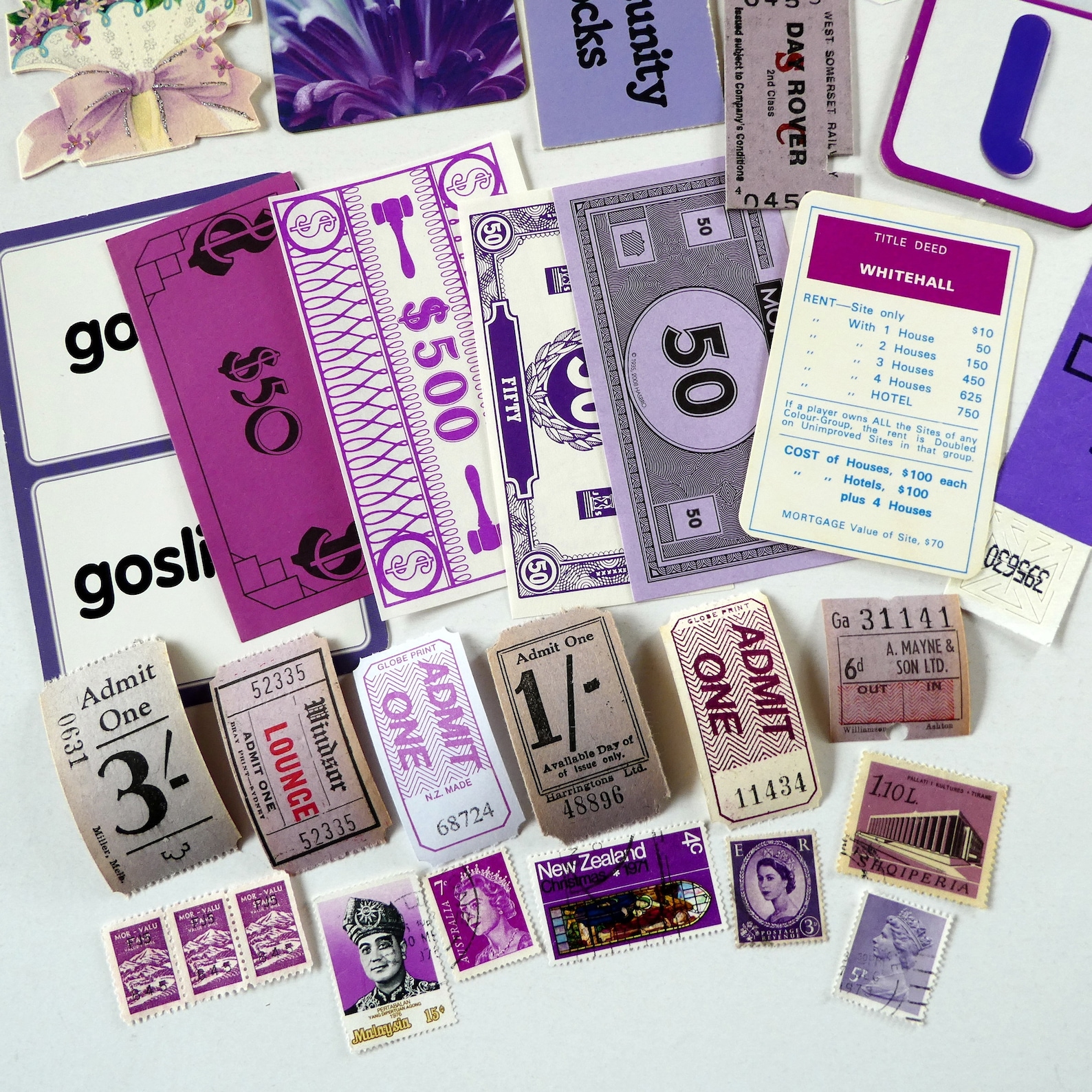 Purple Ephemera Pack 30 Pieces - Etsy Australia