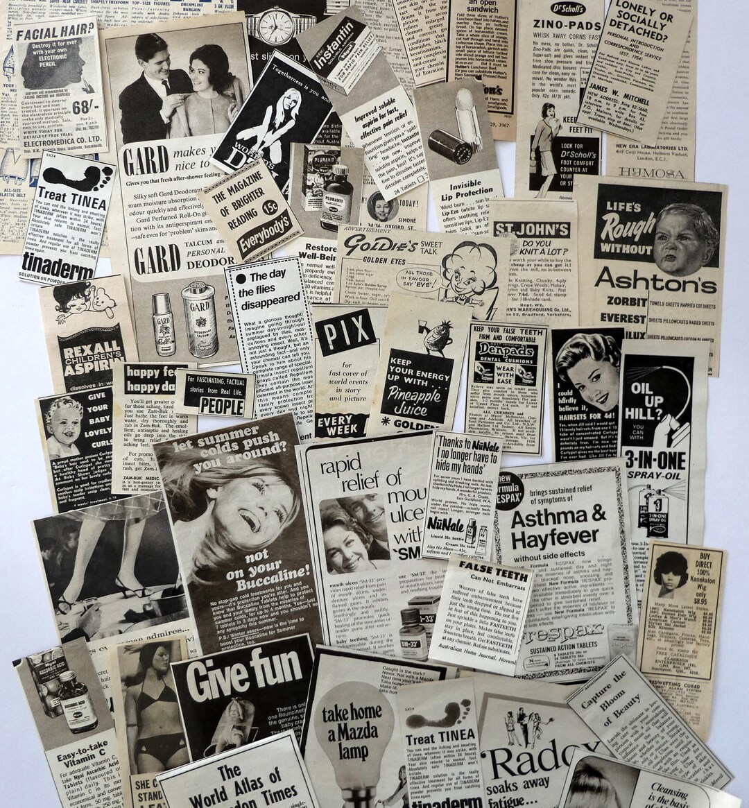 1970s Australian Magazine Advertisements, 60-piece Paper Clippings Pack ...