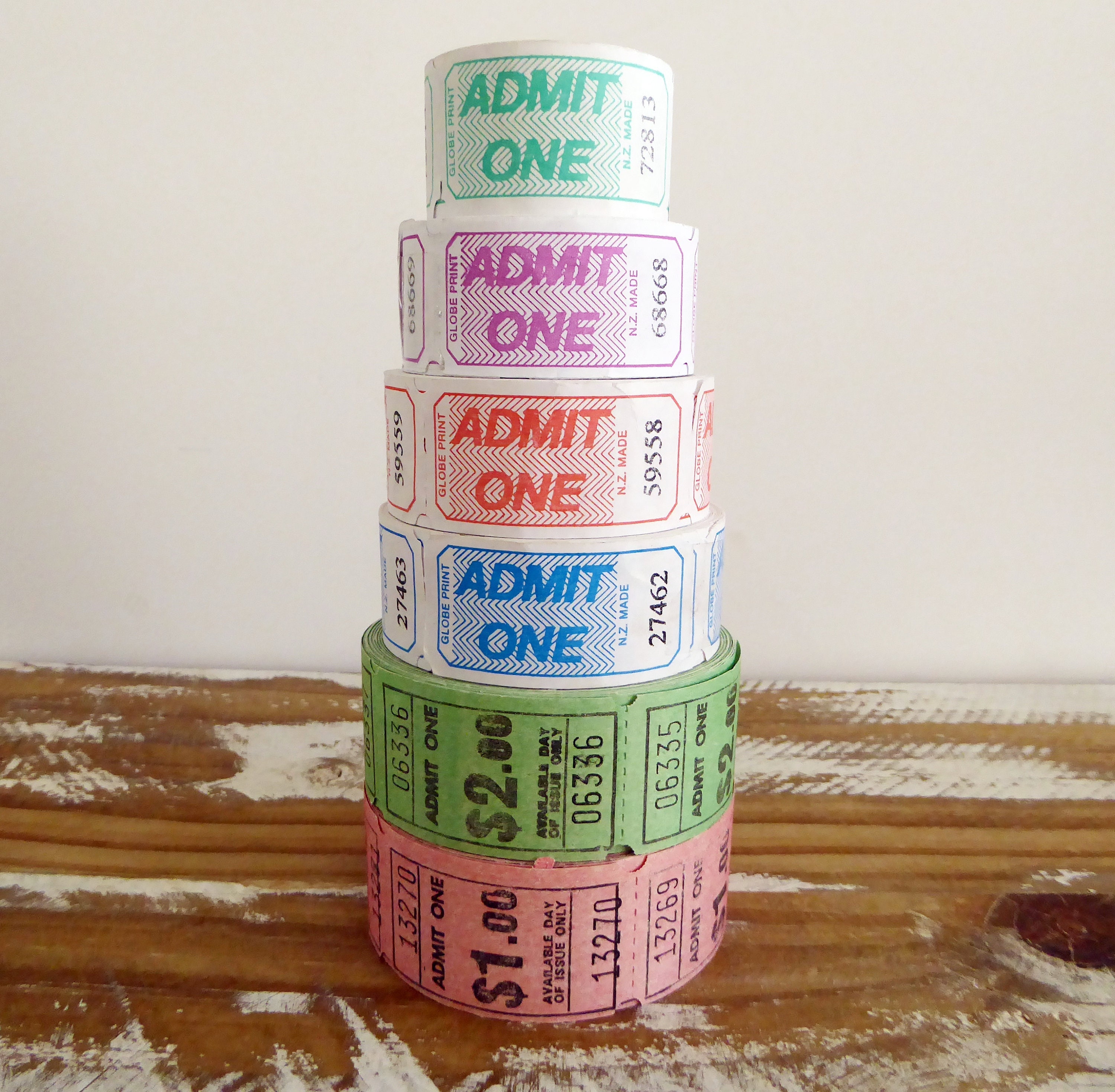 30 Vintage Pastels Admit One Tickets - Etsy
