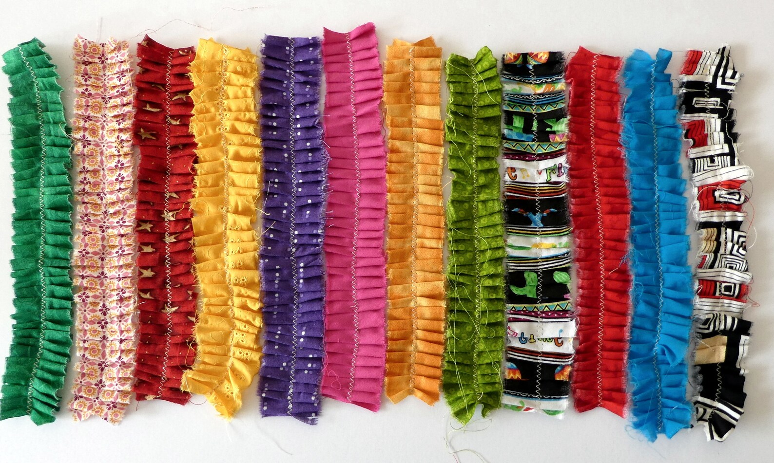 Cotton Fabric Ruffle Strips 12 Pieces for Junk Journal | Etsy