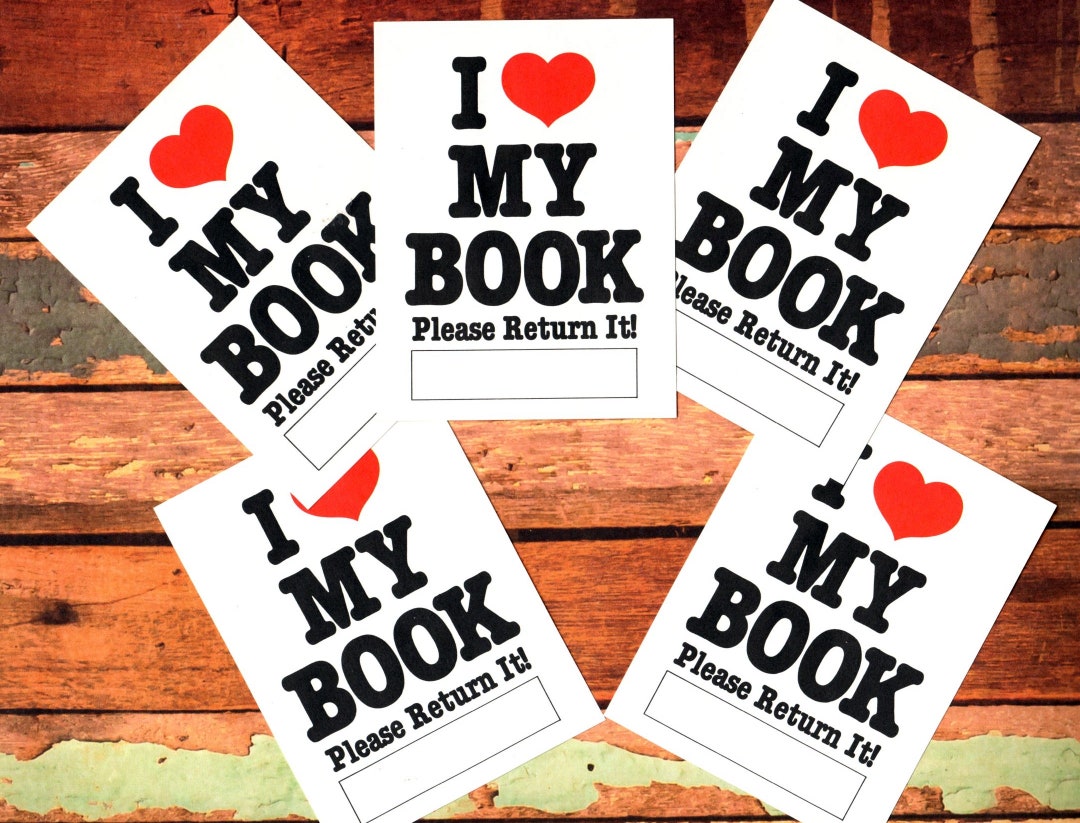 5 Vintage Antioch Bookplates - I Heart My Book, Please Return It! - Etsy
