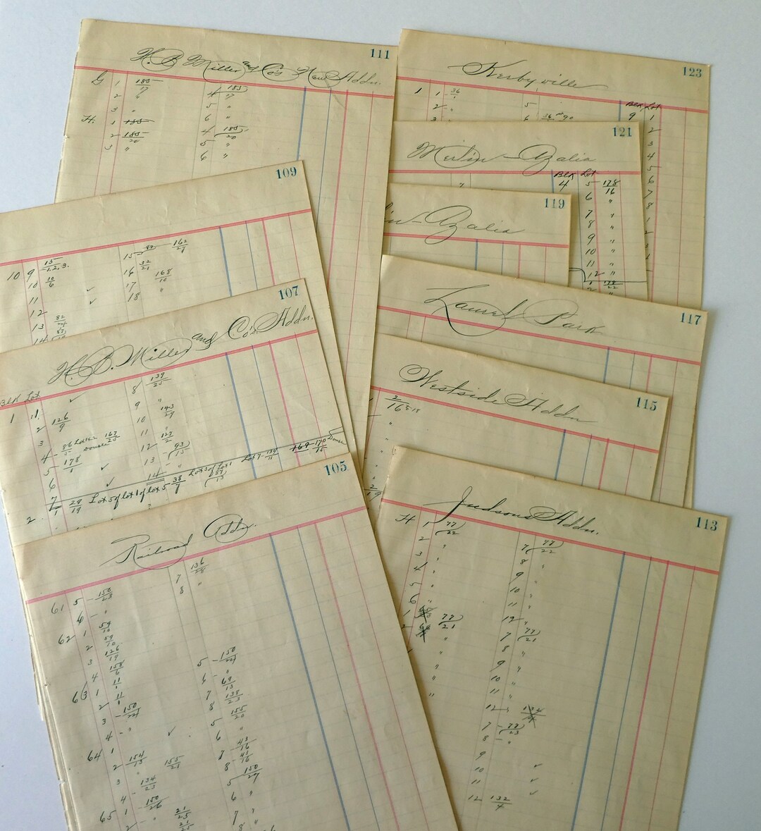 Vintage Handwritten Script Ledger Paper Pack 10 Pages - Etsy