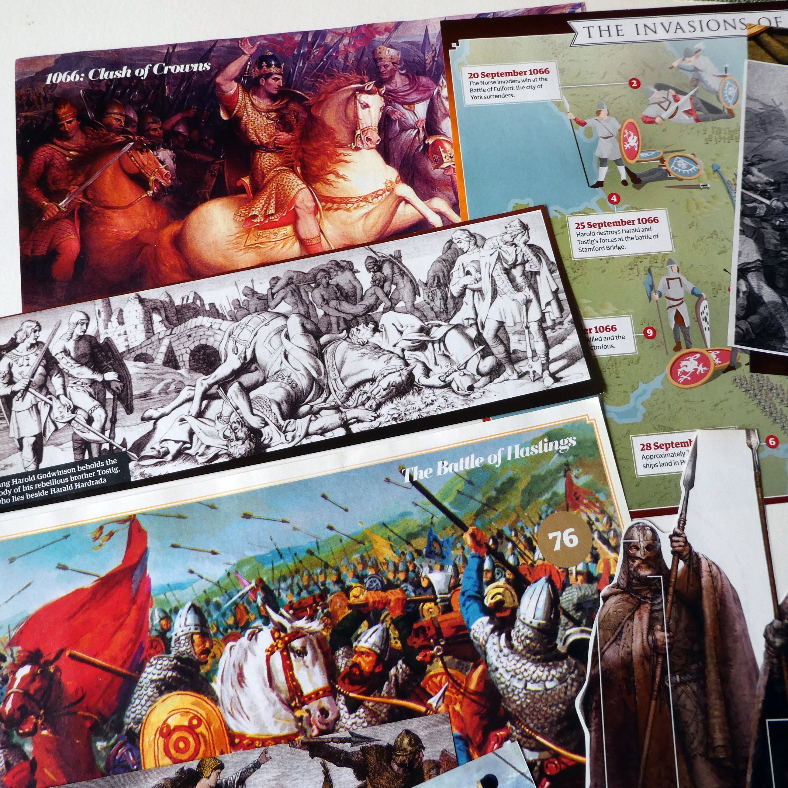 50 Battle of Hastings Themed Paper Clippings, Middle Ages Paper Cuts ...