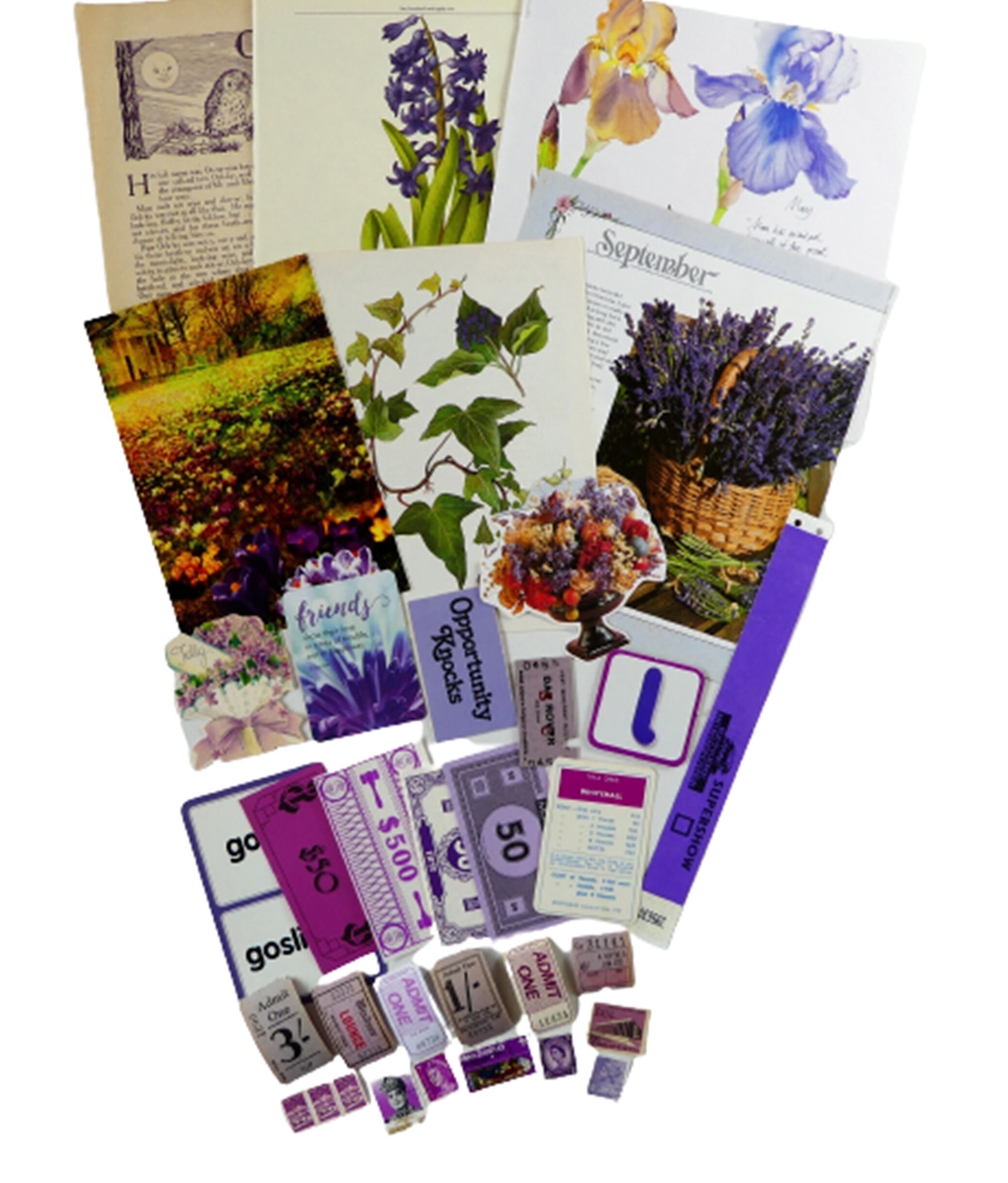 Purple Ephemera Pack 30 Pieces - Etsy Australia