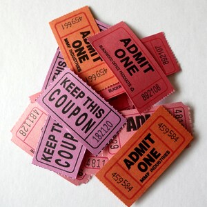 12 Colour Themed Tickets Pack, Admit One Tickets - Etsy