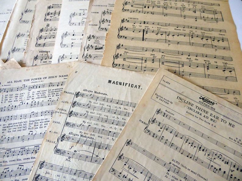 20 Sheets Large Vintage Music Paper Pack, 20 Pages - Etsy