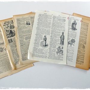 35 Pages Vintage Dictionary Pages Paper Pack, English, French and ...