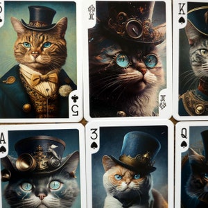 6 Steampunk Cats Playing Cards, Swap Cards - Etsy