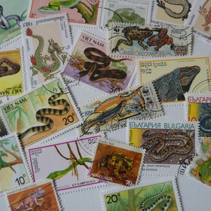 50 Reptiles and Amphibians Postage Stamps - Etsy