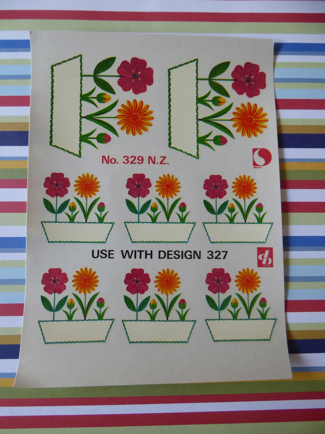 Vintage Transfert Décoratif Décalcomanie Rétro Fleurs Transfert deau ...