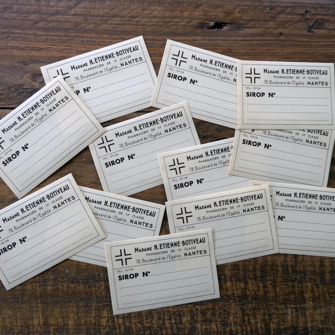 12 Antique Pharmacy Labels, French 1910's Apothecary Labels - Etsy