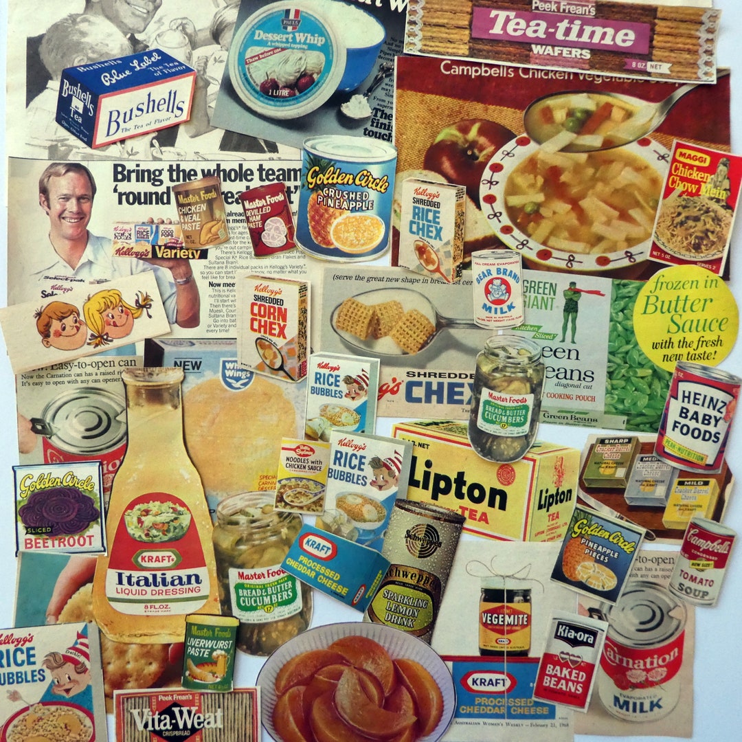 Retro 1960s Food and Pantry Products, 50 Piece Paper Clippings Pack - Etsy