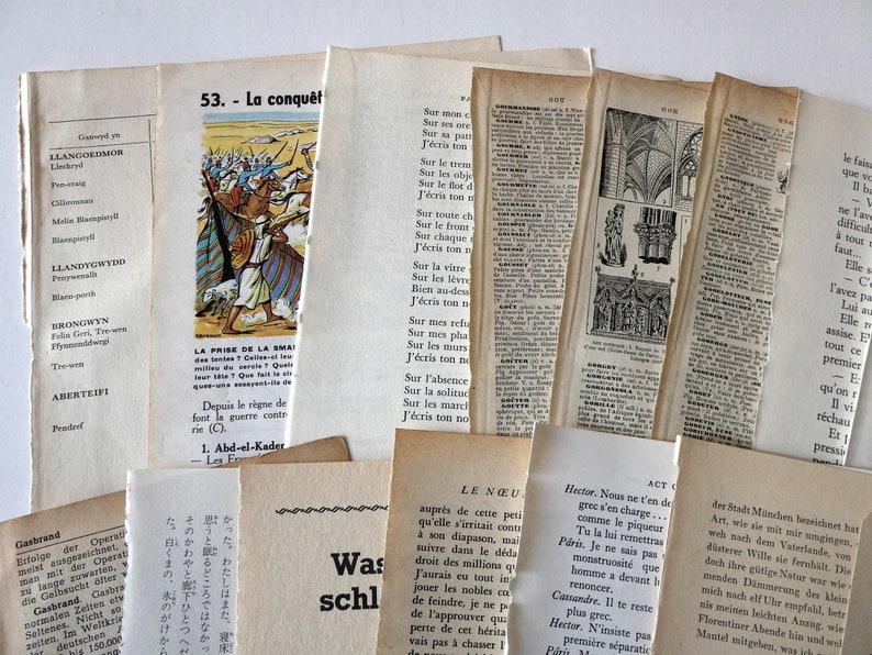 Foreign Language Paper Pack, 20 Book Pages - Etsy Australia