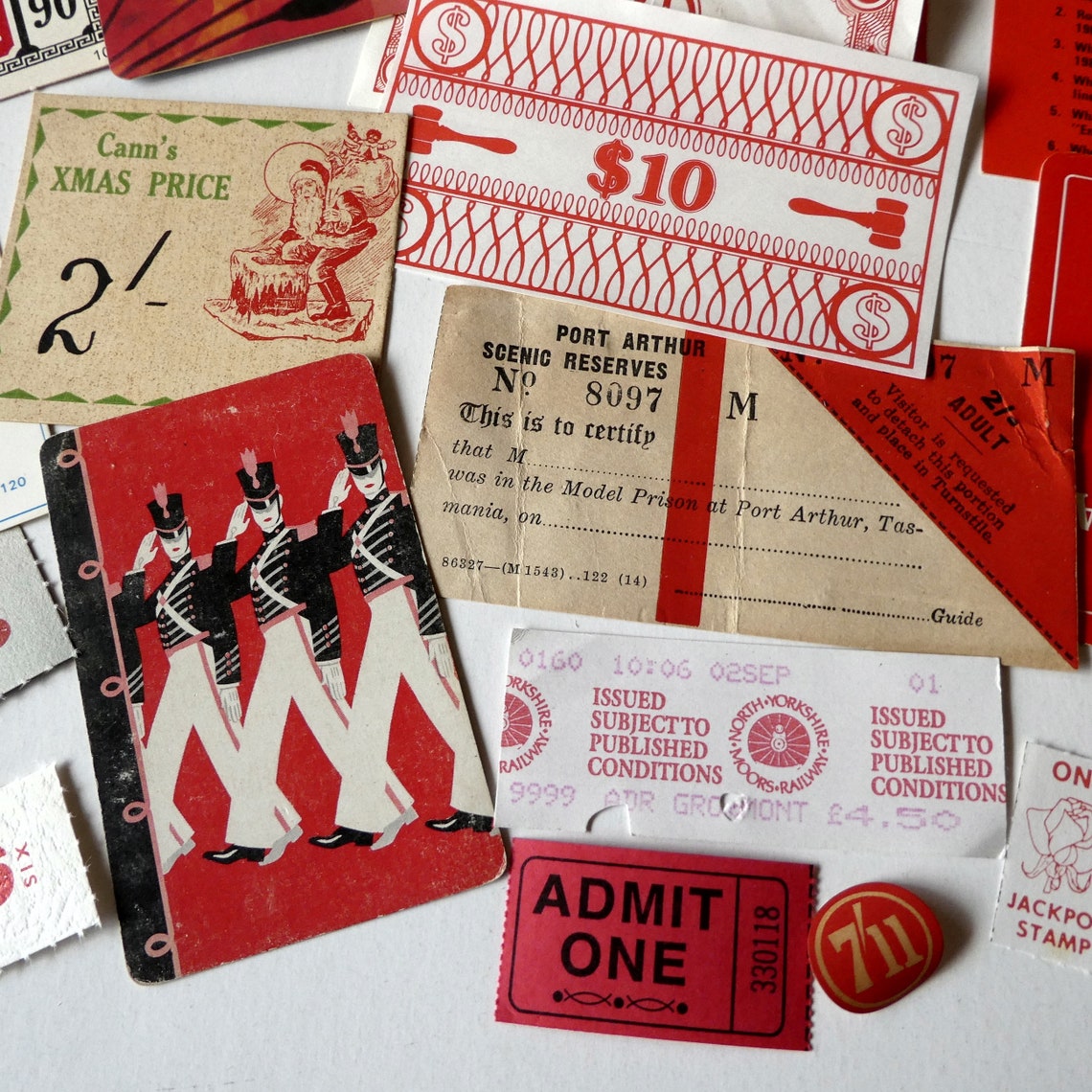 Red Vintage Ephemera Pack 30 Pieces | Etsy