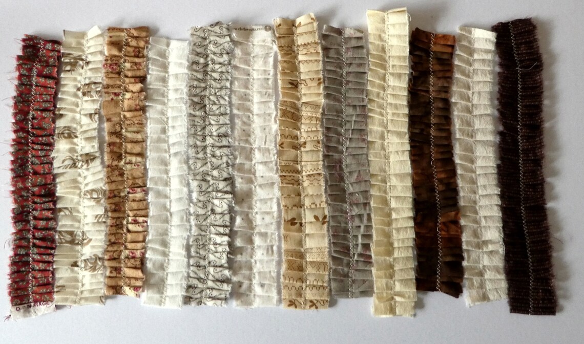 Cotton Fabric Ruffle Strips 12 Pieces for Junk Journal | Etsy