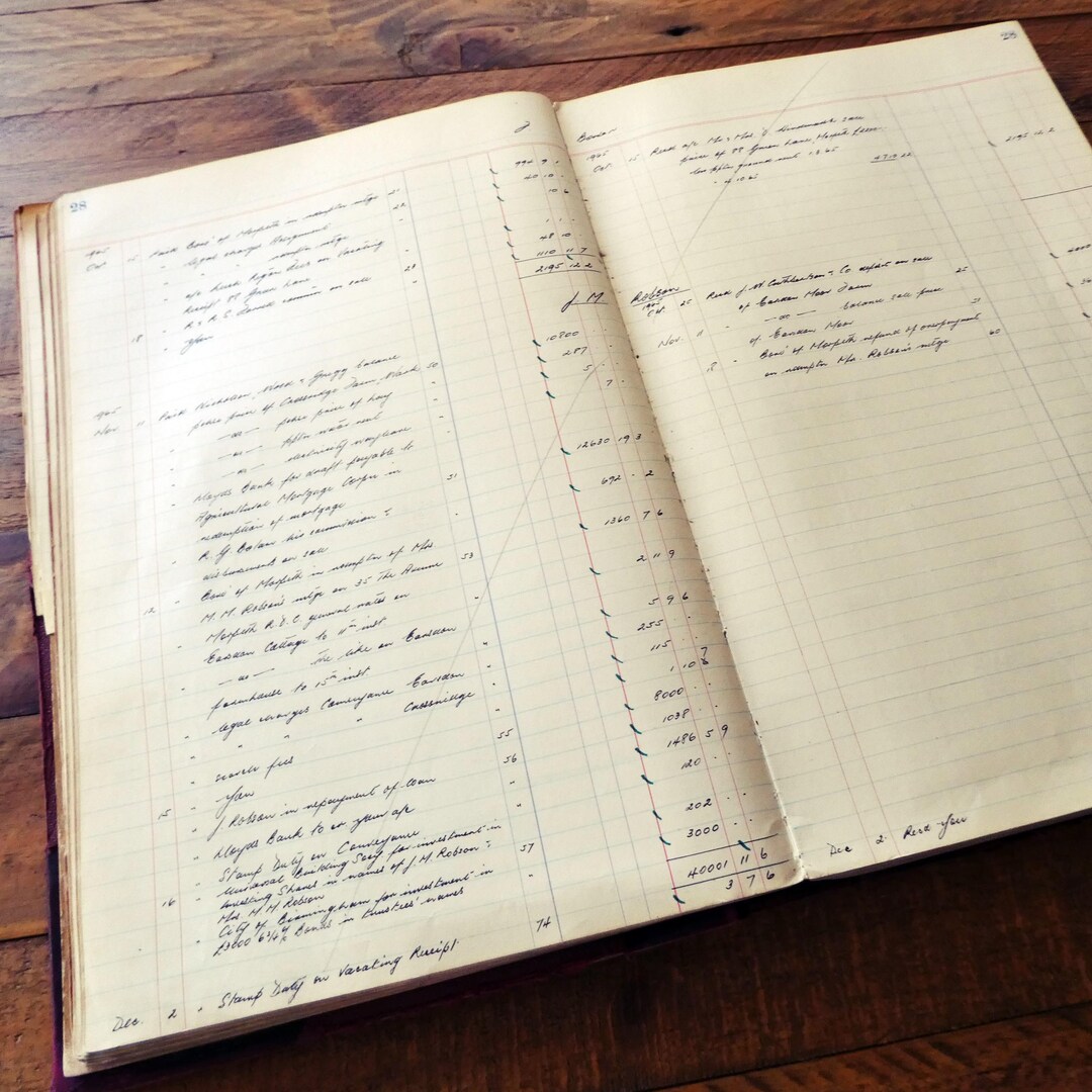 Vintage Handwritten Ledger Paper Pack 12 Pages (or 6 Double Pages) - Etsy