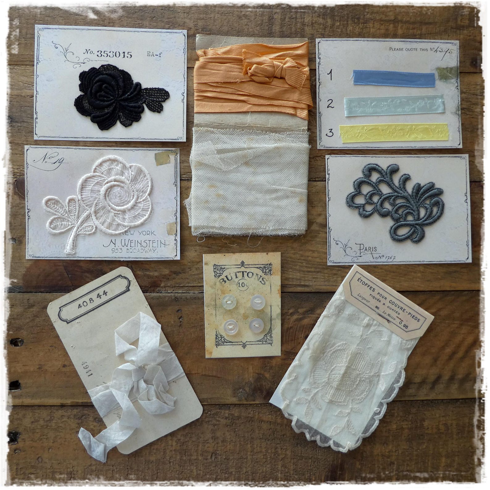 French Lace Sample Cards, Junk Journal Embellishments, Tuck Spots ...