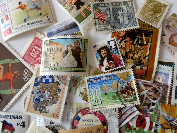 100 Mixed Postage Stamps Assorted Lot | Etsy