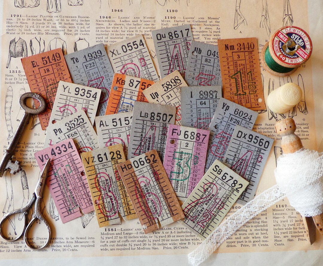 20 Vintage London Bus Tickets, 1950s Neutral Tickets - Etsy