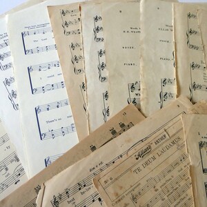 20 Sheets Large Vintage Music Paper Pack, 20 Pages - Etsy