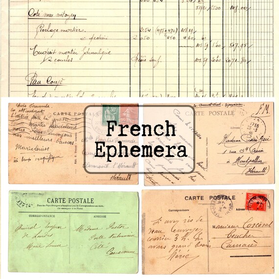 French Ephemera Instant Download Printable JPEG - Etsy
