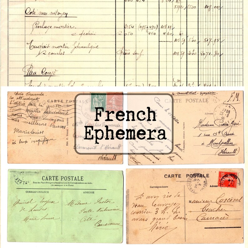 French Ephemera Instant Download Printable JPEG - Etsy