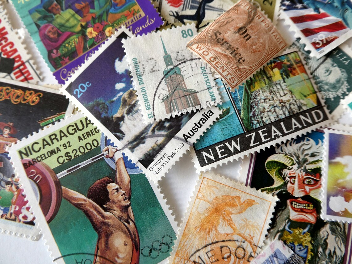 100 Mixed Postage Stamps, Assorted Lot - Etsy Australia