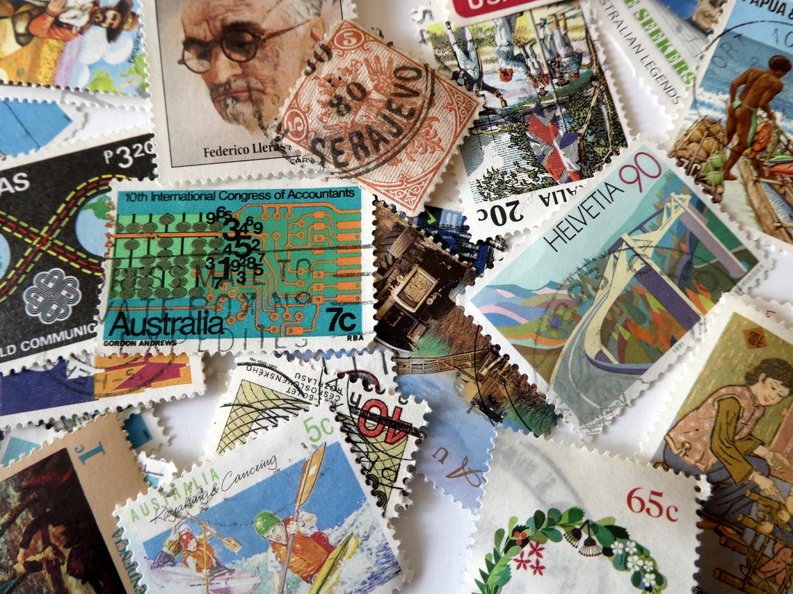 100 Mixed Postage Stamps, Assorted Lot - Etsy Australia