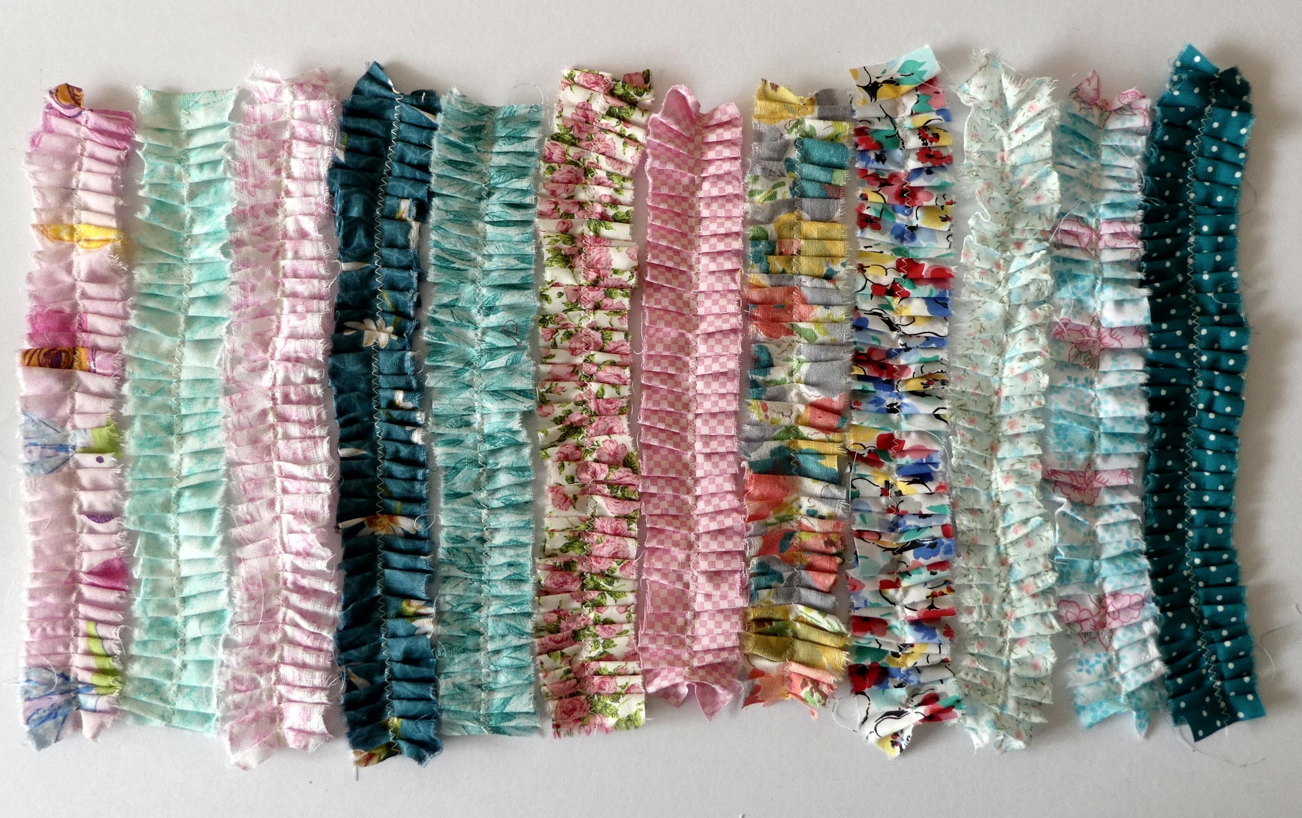Cotton Fabric Ruffle Strips 12 Pieces for Junk Journal | Etsy