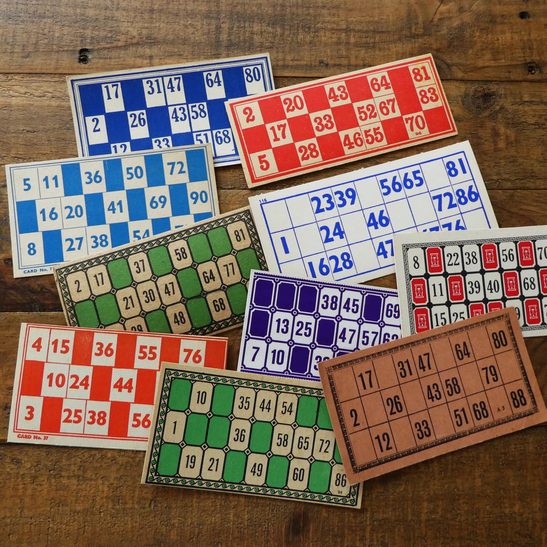 Vintage Bingo Cards - Set of 10 Cardboard Game Pieces - Etsy