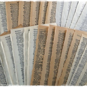 35 Pages Vintage Dictionary Pages Paper Pack, English, French and ...