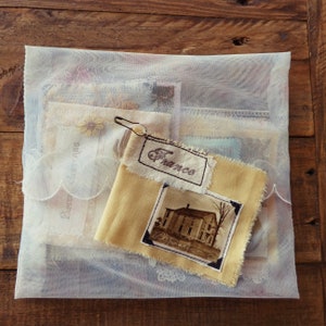 12 French Themed Fabric Snippet Embellishments in a Lace Sachet - Etsy