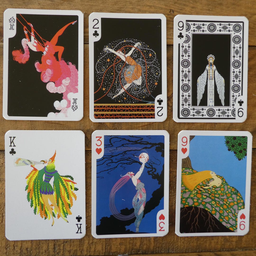 6 Erté Artwork Playing Cards, Swap Cards - Etsy