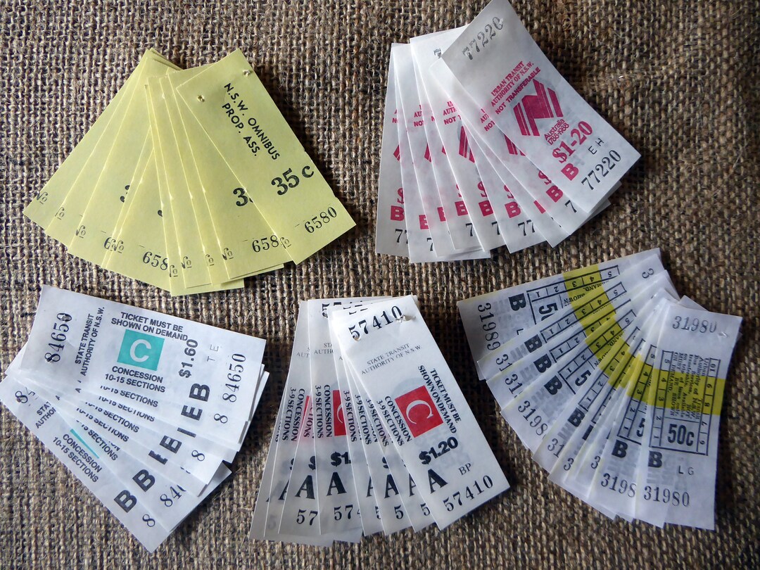 50 Vintage Bus and Tram Tickets 1980s Tickets - Etsy