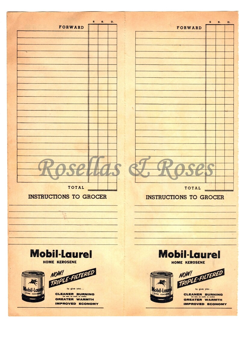 DIGITAL Vintage Order Forms Instant Download Printable JPEG - Etsy ...