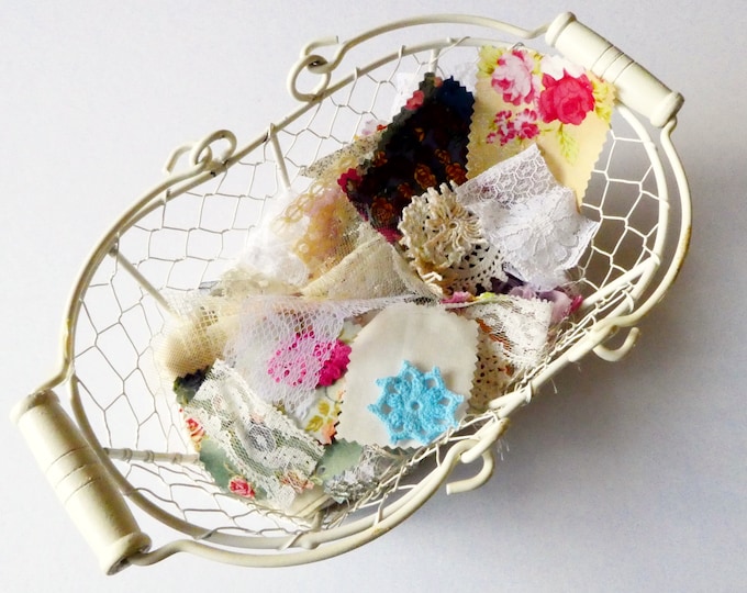 DIY Cluster Kit, Make 20 Clusters, Fabric and Lace Scrap Pack, Snippets ...