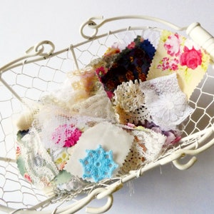 DIY Cluster Kit, Make 20 Clusters, Fabric and Lace Scrap Pack, Snippets ...