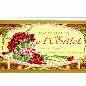 Vintage French Soap Label, Carnation and Clover - Etsy Australia