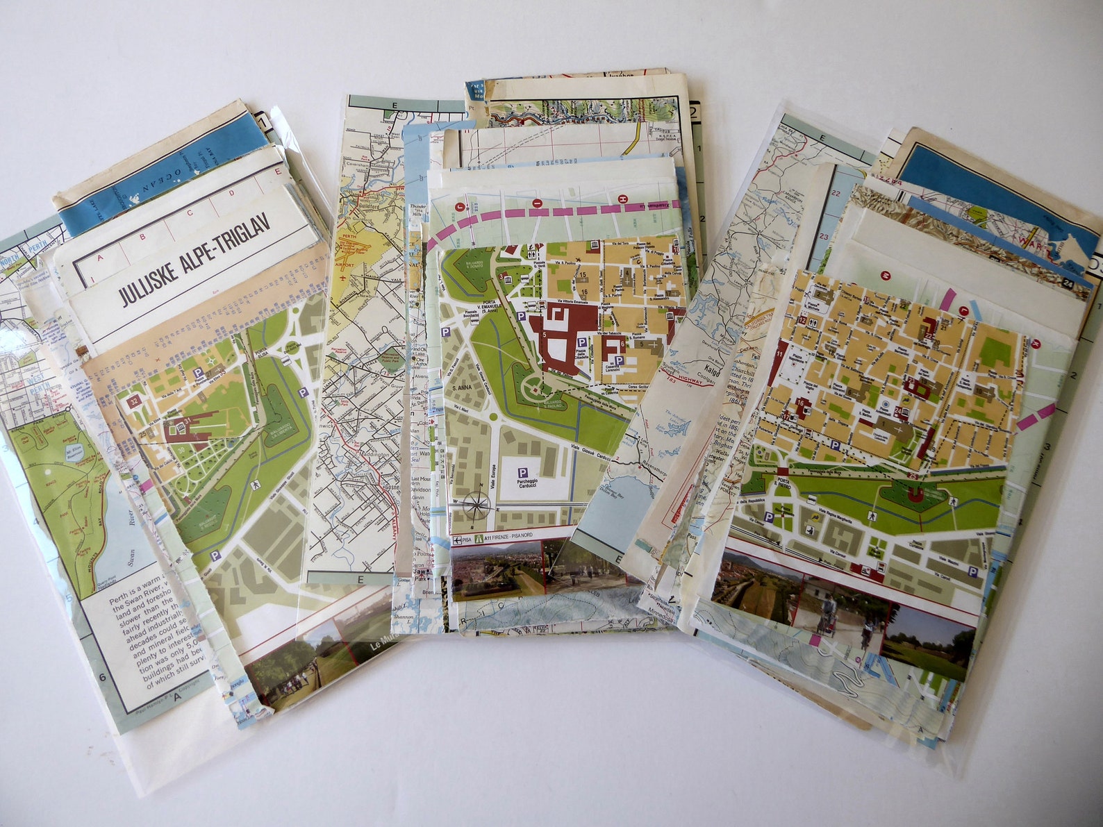 30 Piece Vintage Map Paper Scrap Pack 30 Map Collage Papers | Etsy