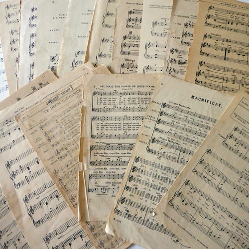 20 Sheets Large Vintage Music Paper Pack 20 Pages | Etsy