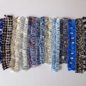 Cotton Fabric Ruffle Strips, 12 Pieces for Junk Journal Embellishments ...